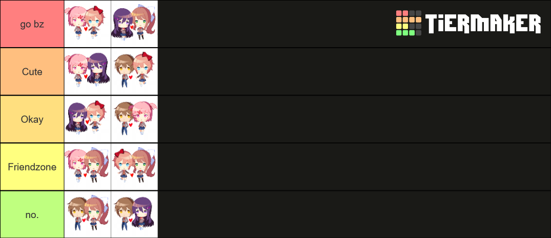 Doki Doki Literature Club Ships Tier List (Community Rankings) - TierMaker