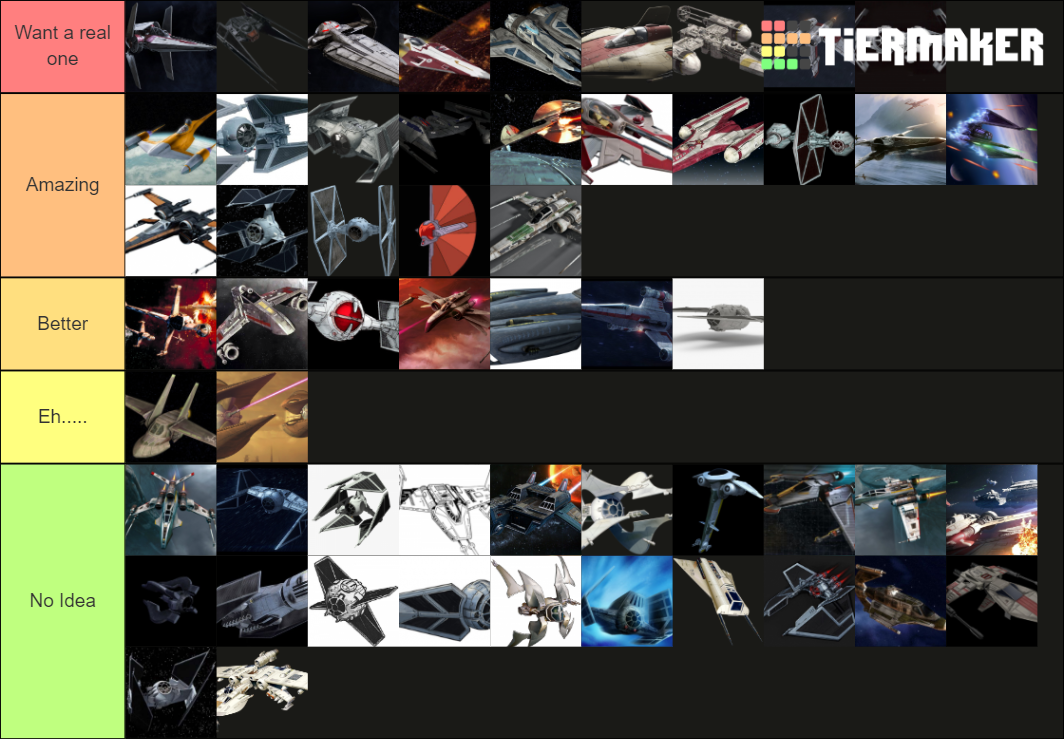 Star Wars Starfighters Tier List (Community Rankings) - TierMaker