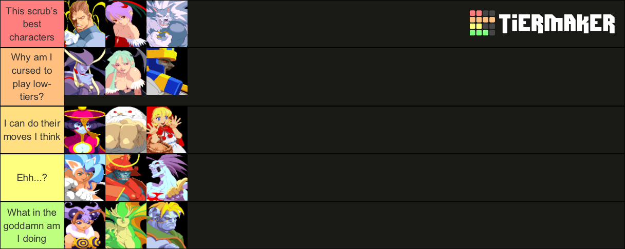 Vampire Savior Characters Tier List (Community Rankings) - TierMaker
