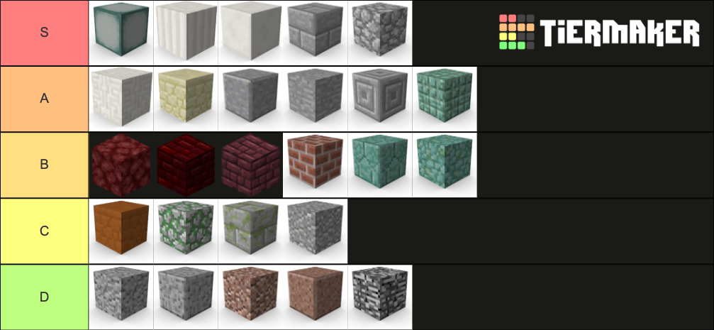 Minecraft Stone Tier List (Community Rankings) - TierMaker