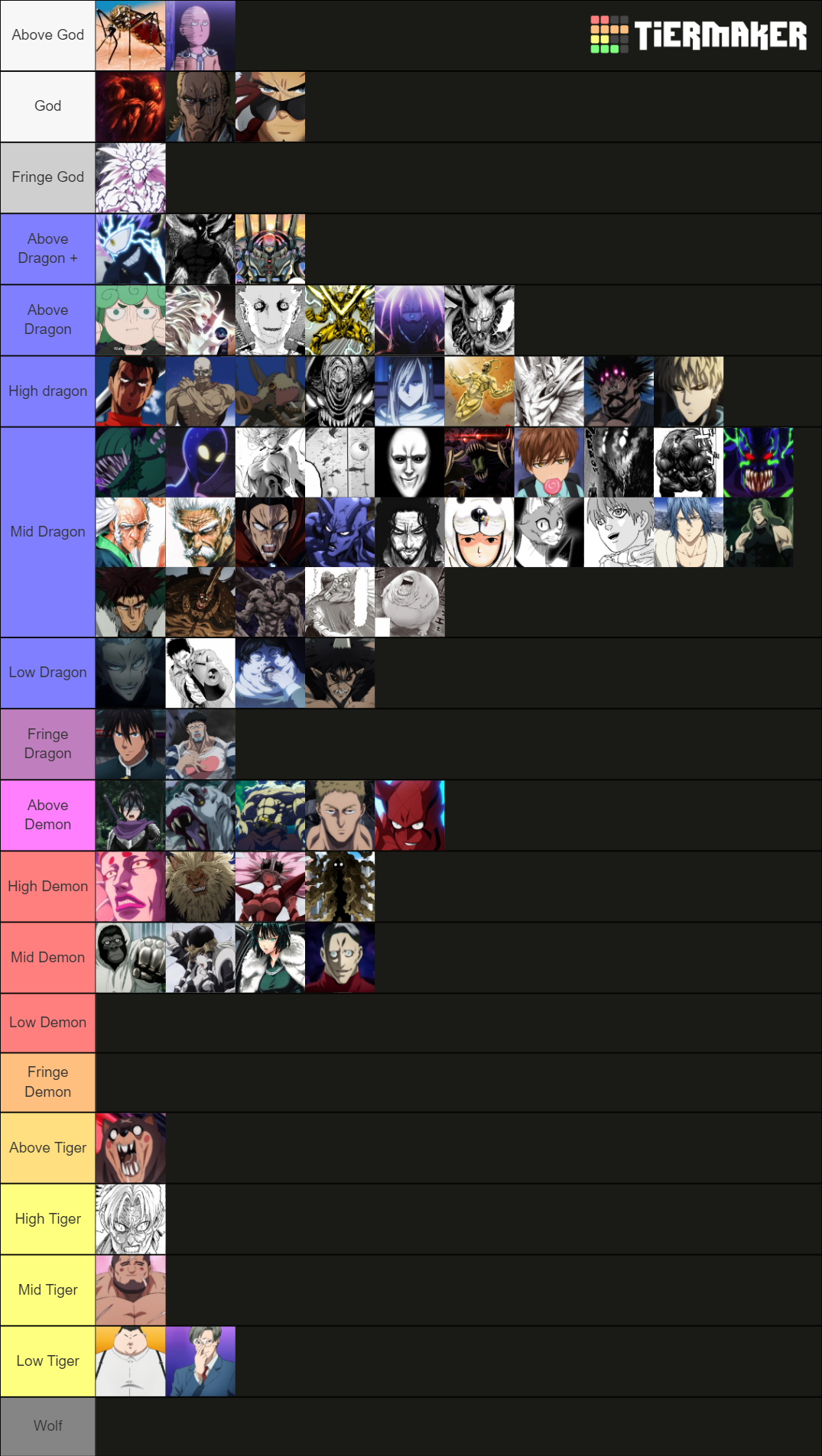 One Punch Man Tier List (Community Rankings) - TierMaker