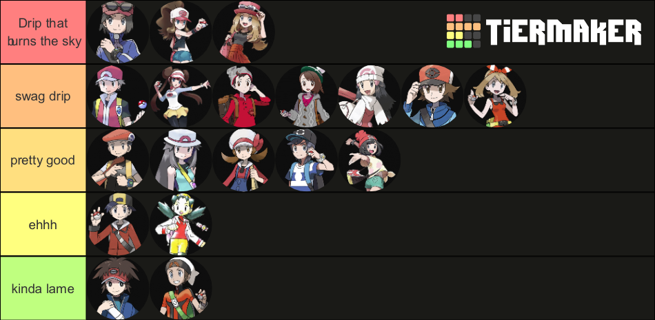 Pokemon Protagonist Designs Tier List (Community Rankings) - TierMaker