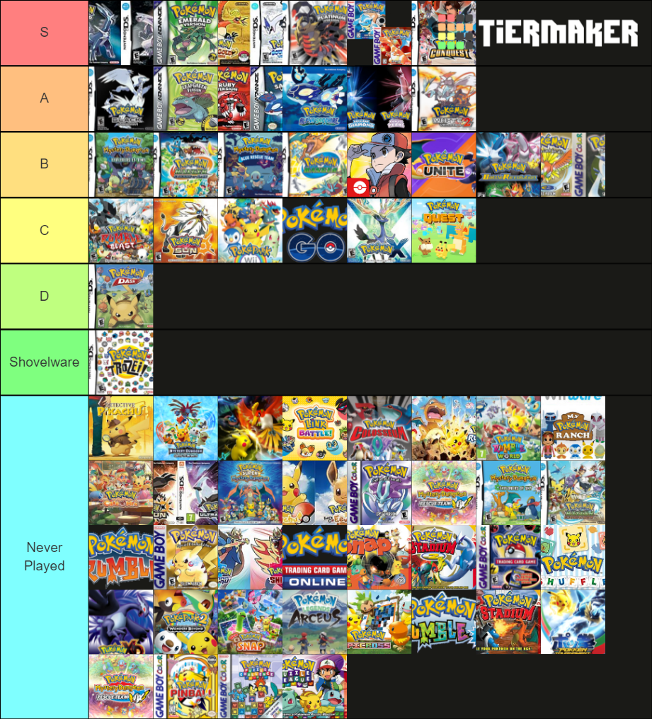 All Pokémon Games Tier List (Community Rankings) - TierMaker
