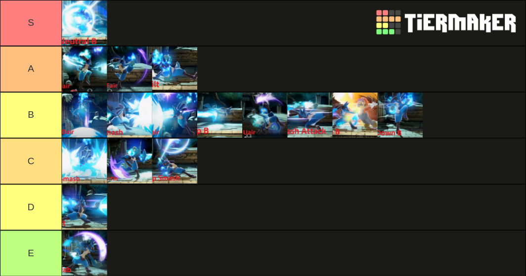 Smash Ultimate Lucario Moveset Tier List (Community Rankings) - TierMaker