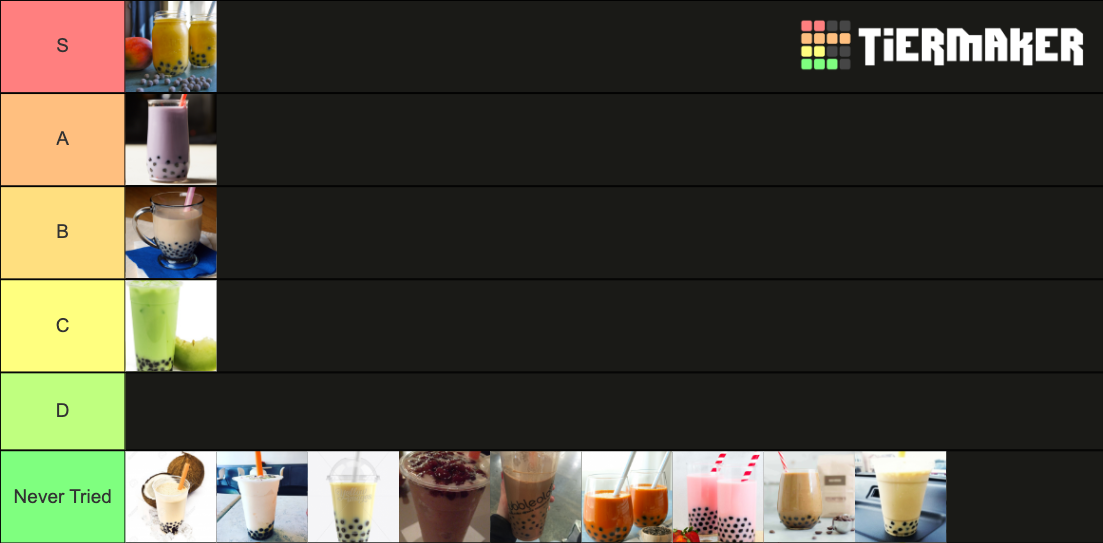 Bubble Tea Flavors Tier List (Community Rankings) - TierMaker
