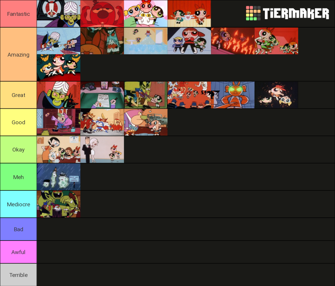 Powerpuff girls Season 1 Tier List (Community Rankings) - TierMaker