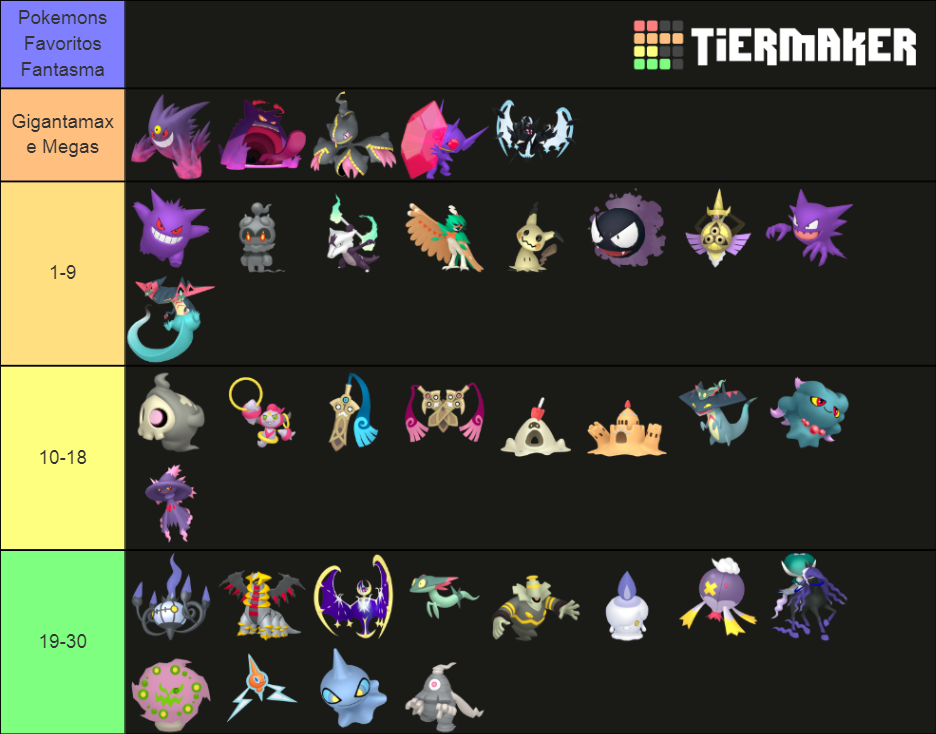 All Ghost-Type Pokemon (Home Renders) Tier List (Community Rankings ...