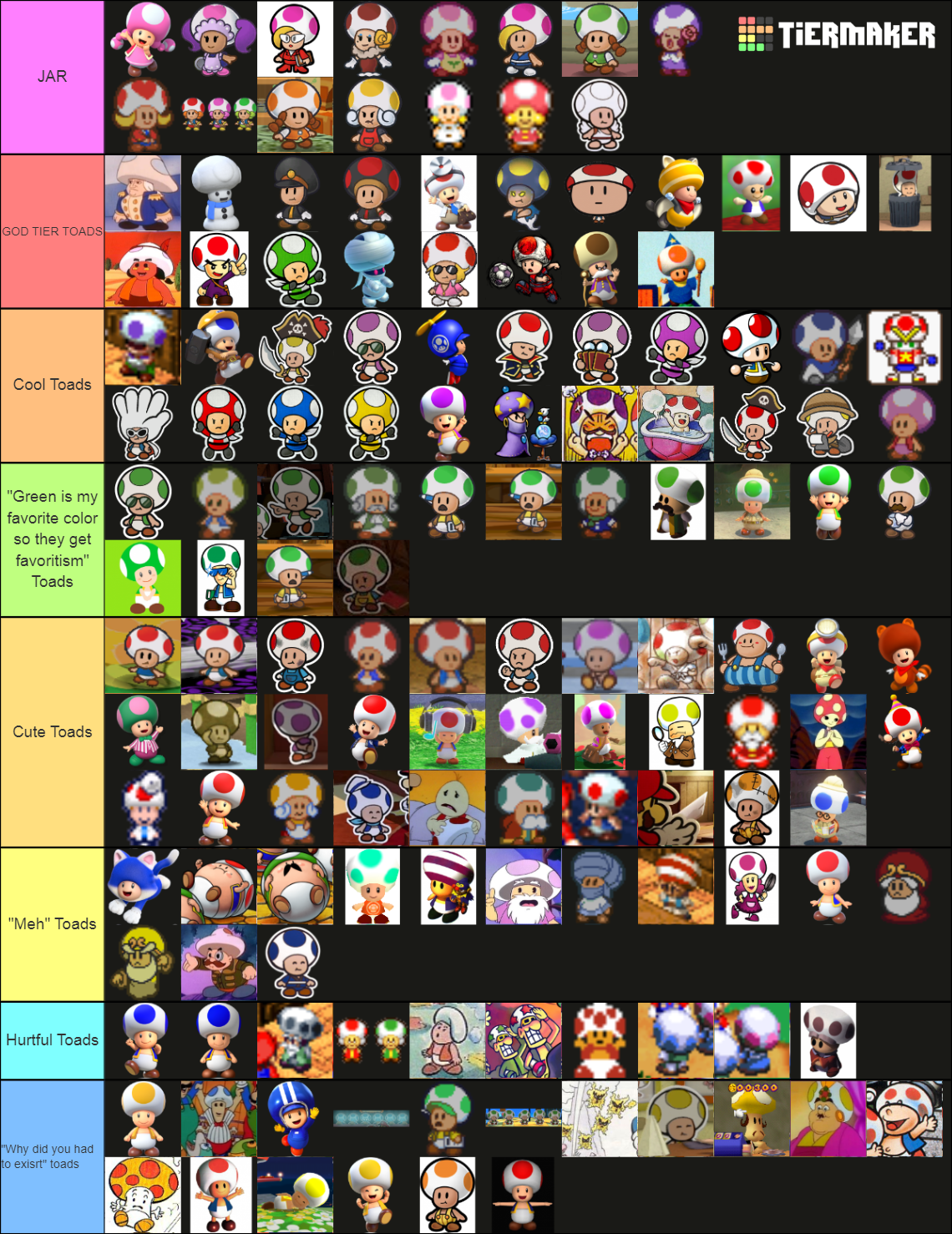 Toad Designs Tier List (Community Rankings) - TierMaker