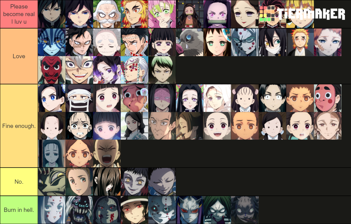 Demon slayer characters Tier List (Community Rankings) - TierMaker
