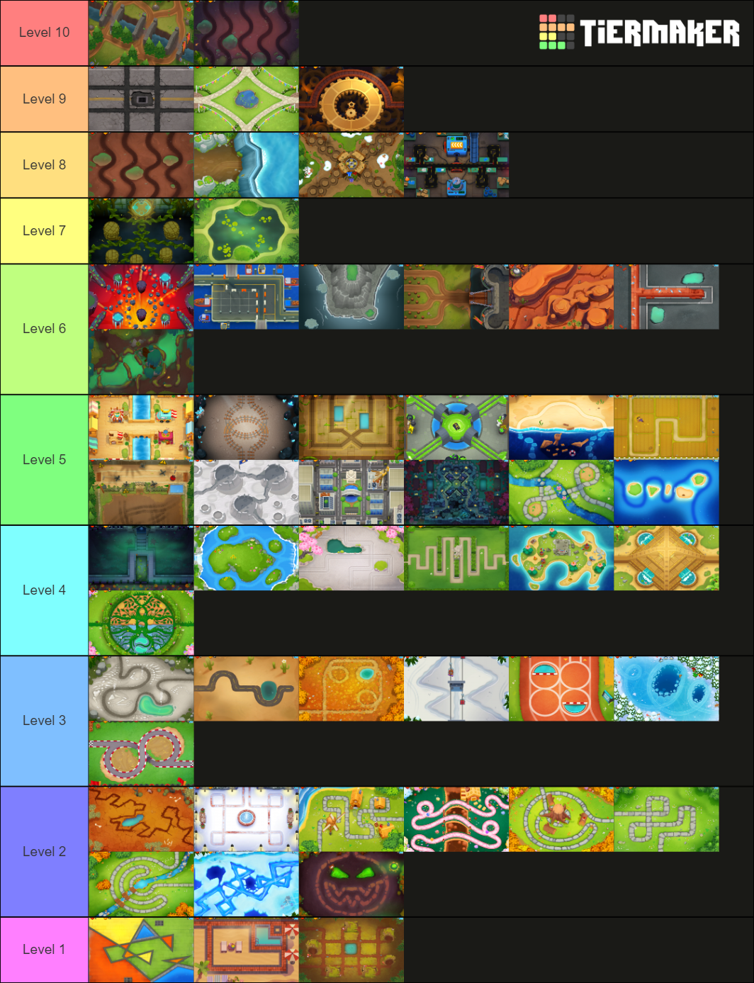 BTD6 maps Difficulty List Tier List (Community Rankings) - TierMaker