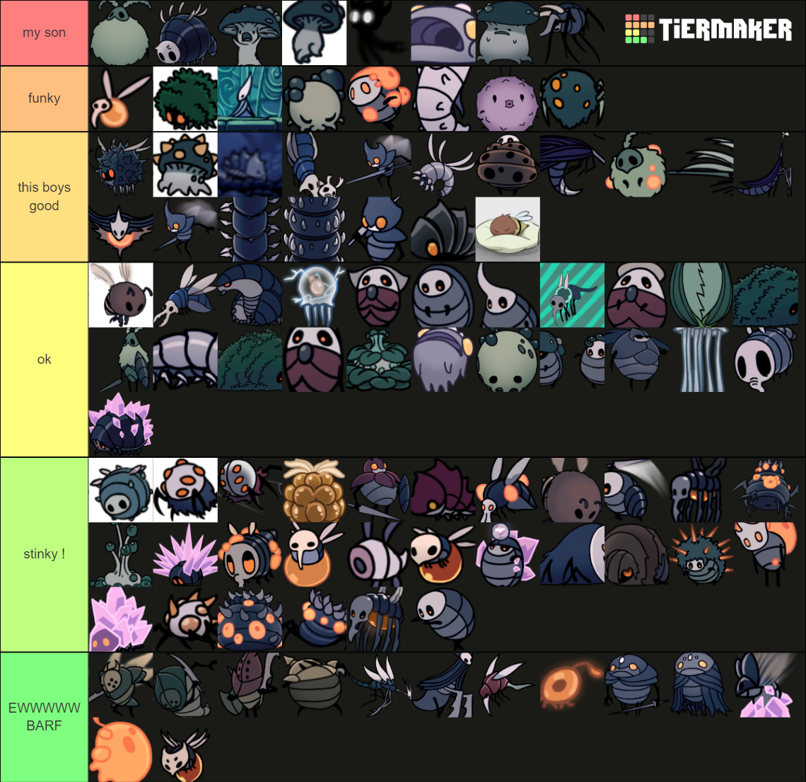 Hollow Knight Enemy Tier List (Community Rankings) - TierMaker
