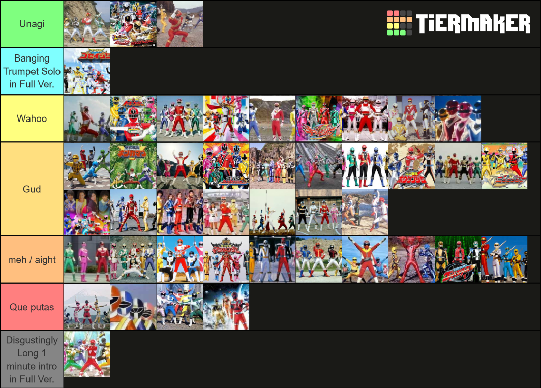 Super sentai 45 Tier List (Community Rankings) - TierMaker