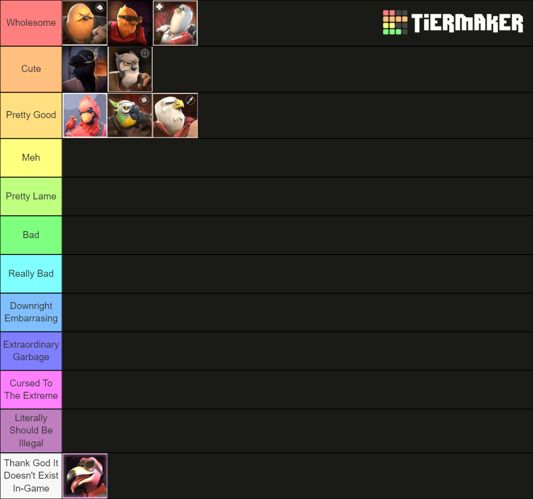[TF2] Bird Head Cosmetics Tier List (Community Rankings) - TierMaker
