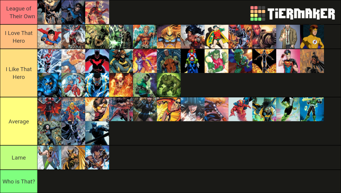 50 Greatest DC Superheroes Tier List (Community Rankings) - TierMaker