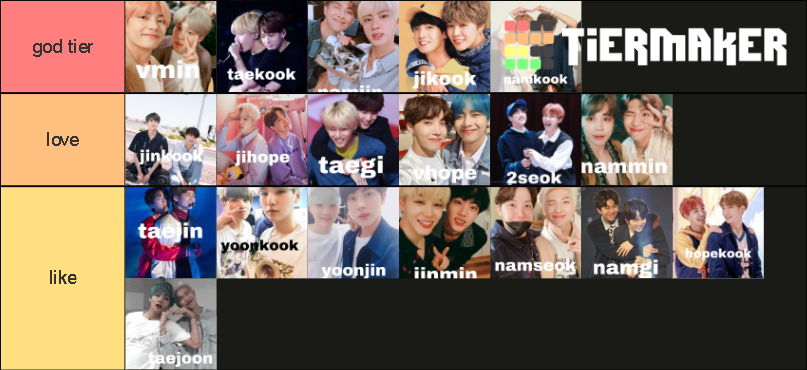 bts ships Tier List (Community Rankings) - TierMaker