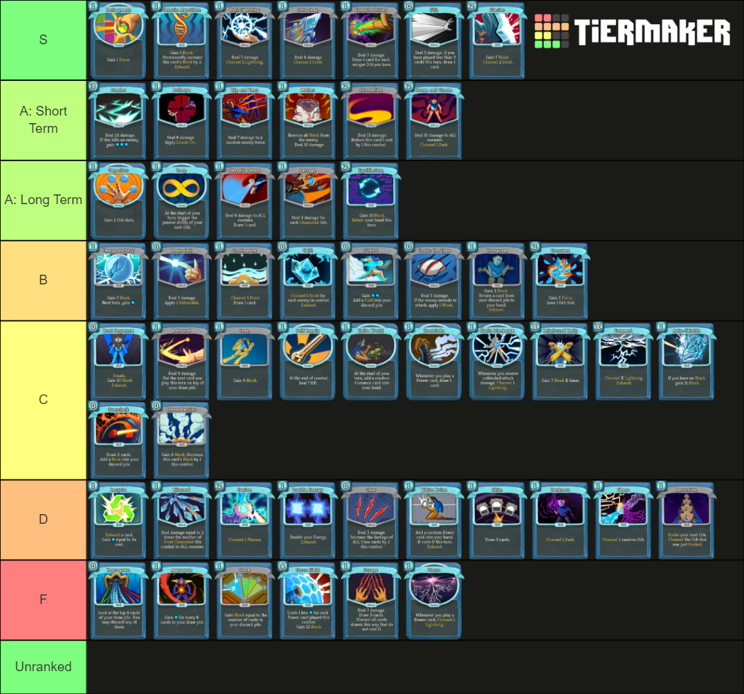 Slay the Spire Defect Cards Tier List (Community Rankings) - TierMaker