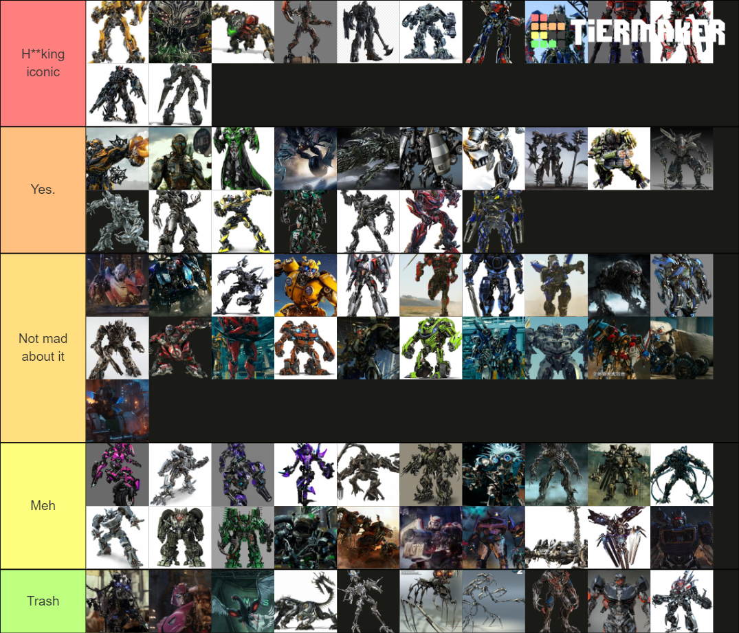 Transformers Tier List (Community Rankings) - TierMaker