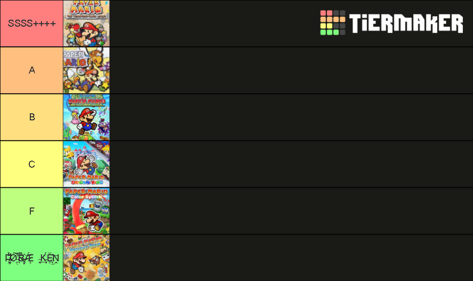Paper Mario Games Tier List (Community Rankings) - TierMaker