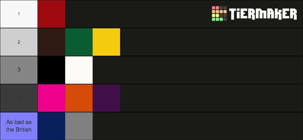 Objective Color Ranking Tier List (Community Rankings) - TierMaker