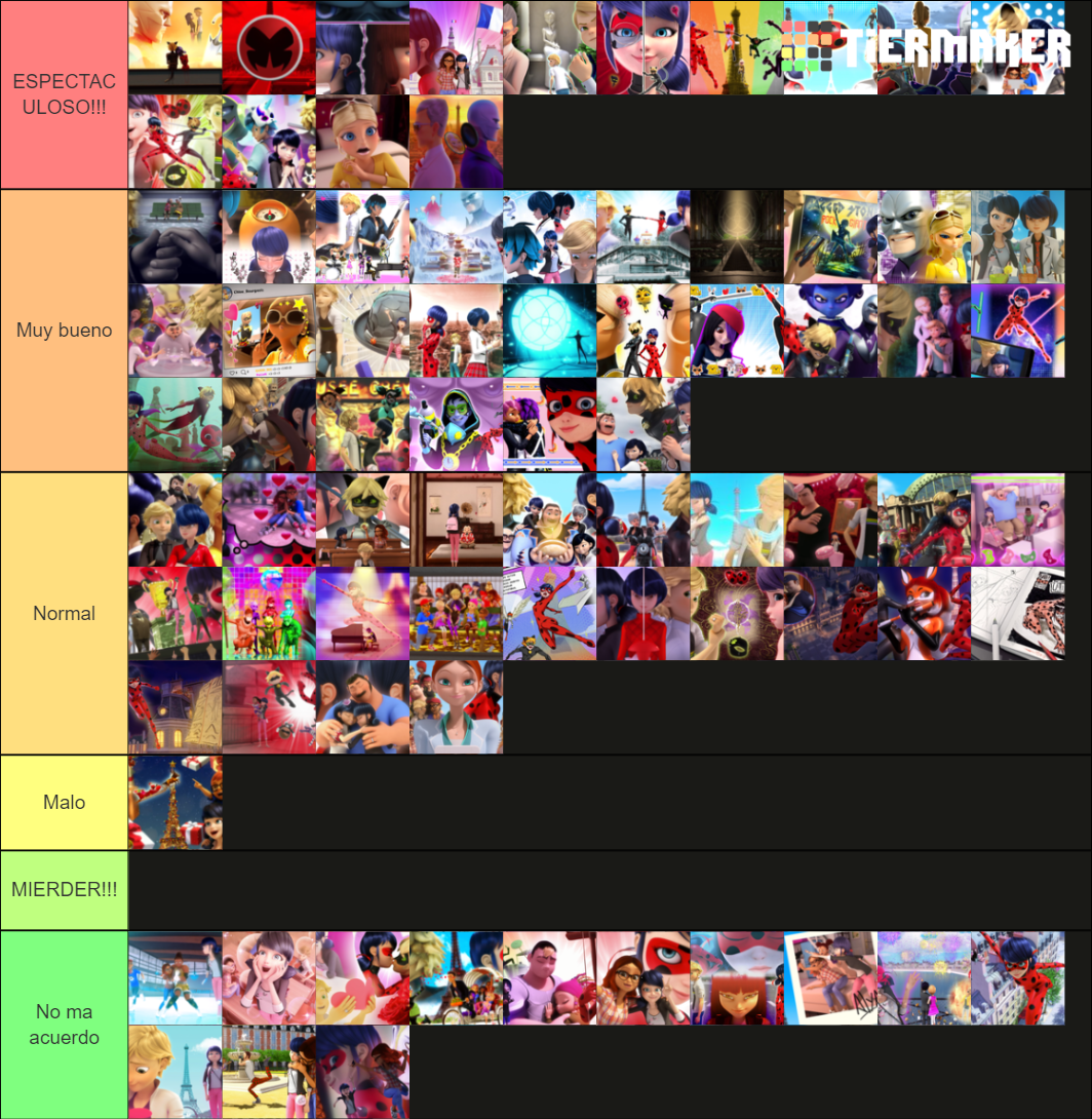 Episodios de Miraculous Ladybug Tier List (Community Rankings) - TierMaker