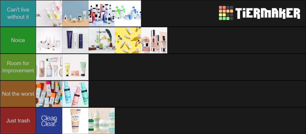 Skincare Brand Battle Tier List (Community Rankings) - TierMaker