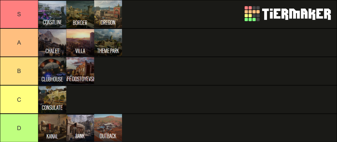 Tom Clancy's Rainbow 6 Siege - Ranked Maps (Void Edge) Tier List ...