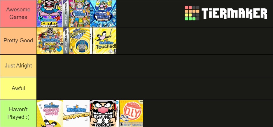 WarioWare Games Tier List (Community Rankings) - TierMaker