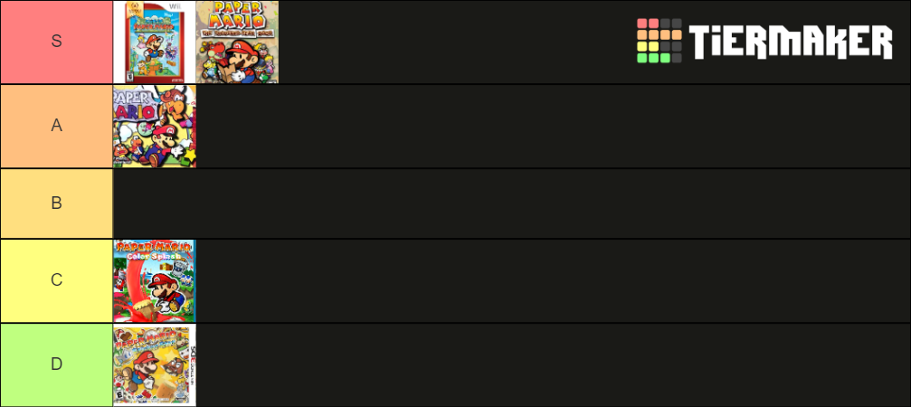 Paper Mario games Tier List (Community Rankings) - TierMaker