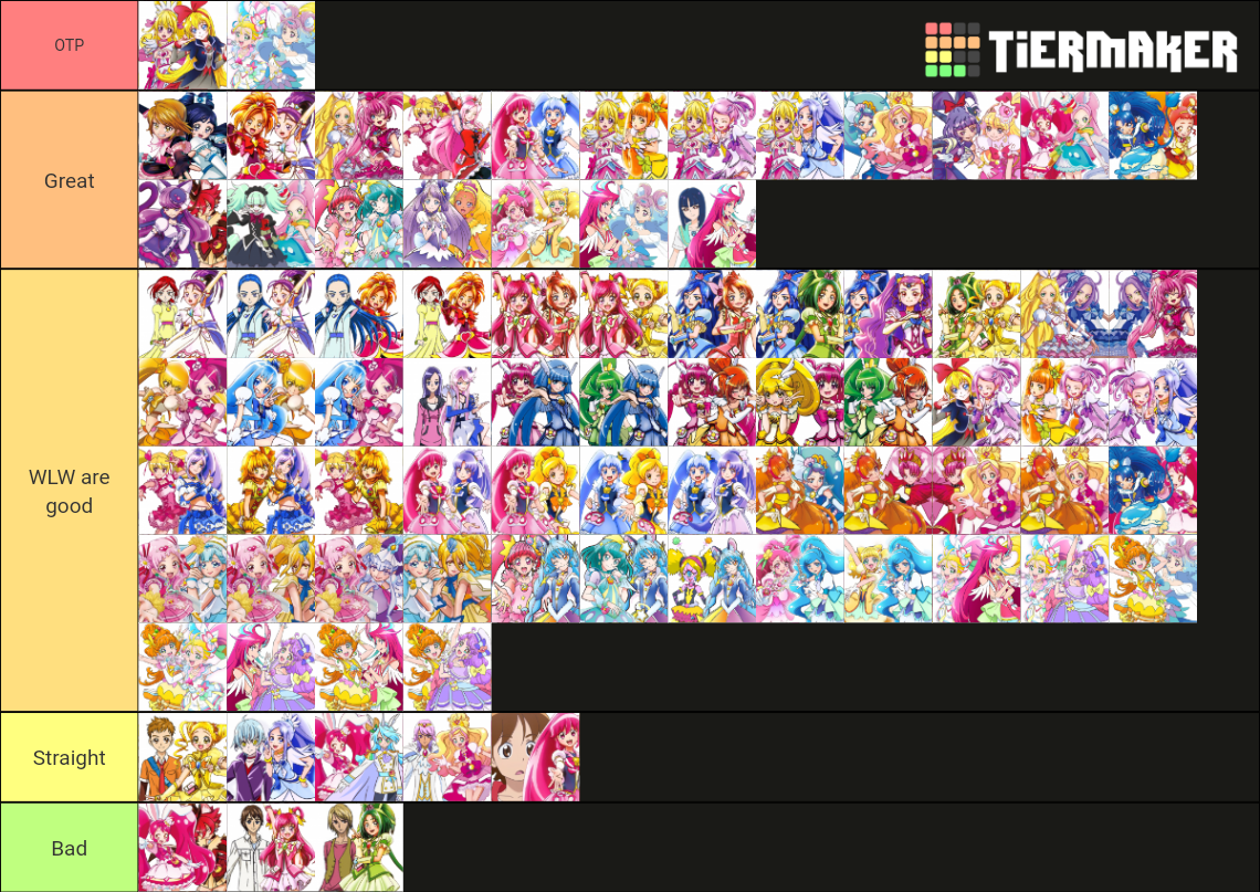 Pretty Cure Ships Tier List (Community Rankings) - TierMaker