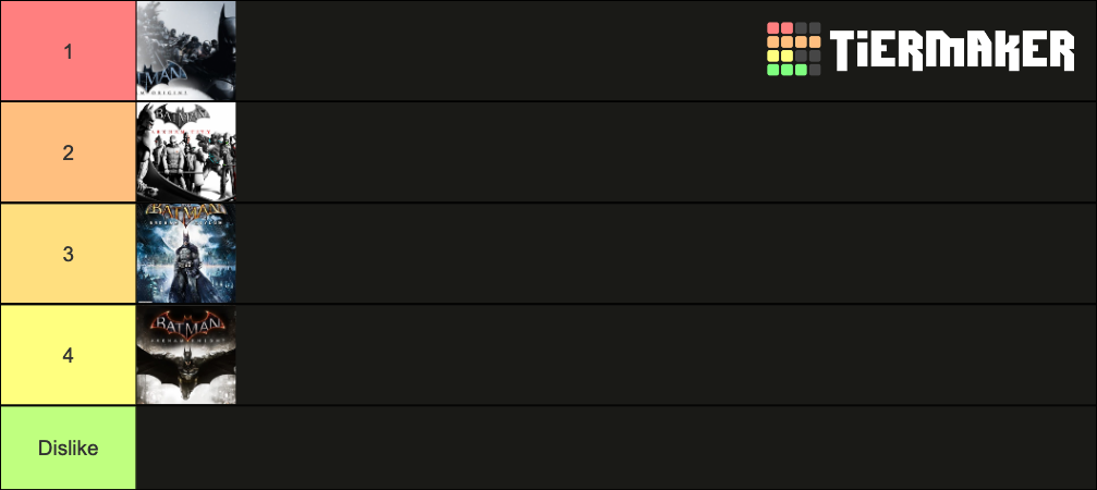 Batman Arkham Games Ranked Tier List (Community Rankings) - TierMaker