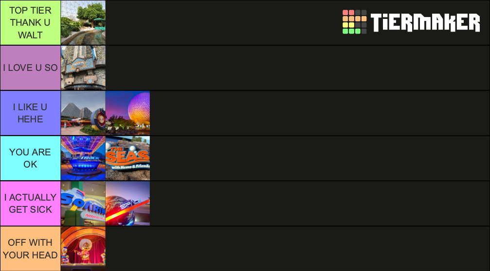 EPCOT ATTRACTIONS Tier List (Community Rankings) - TierMaker