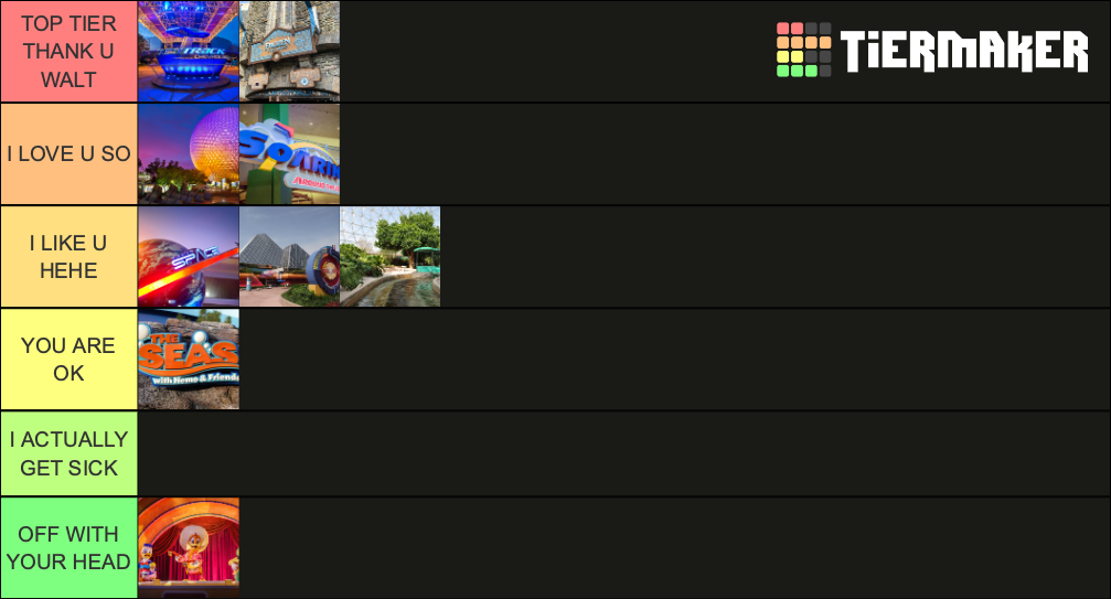 EPCOT ATTRACTIONS Tier List (Community Rankings) - TierMaker