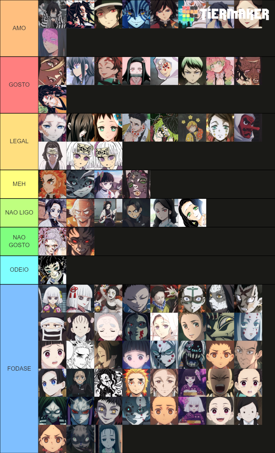 Demon Slayer 85 Character Tier List (Community Rankings) - TierMaker