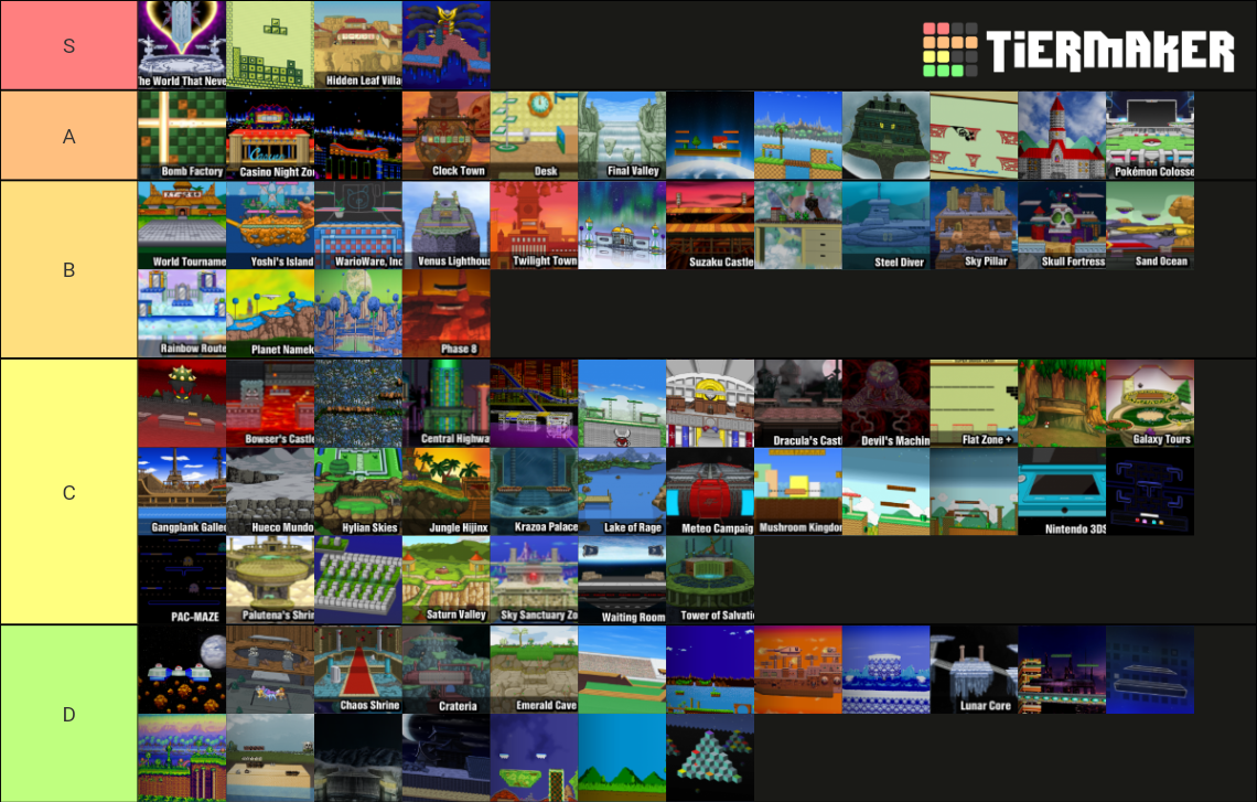 Super Smash Flash 2 & Super Smash Bros Crusade Stages Tier List ...
