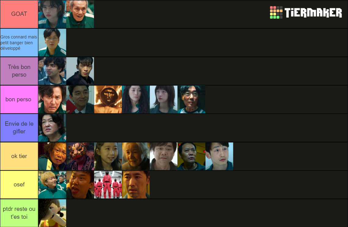 Squid Game Characters (Bigger edition) Tier List (Community Rankings ...