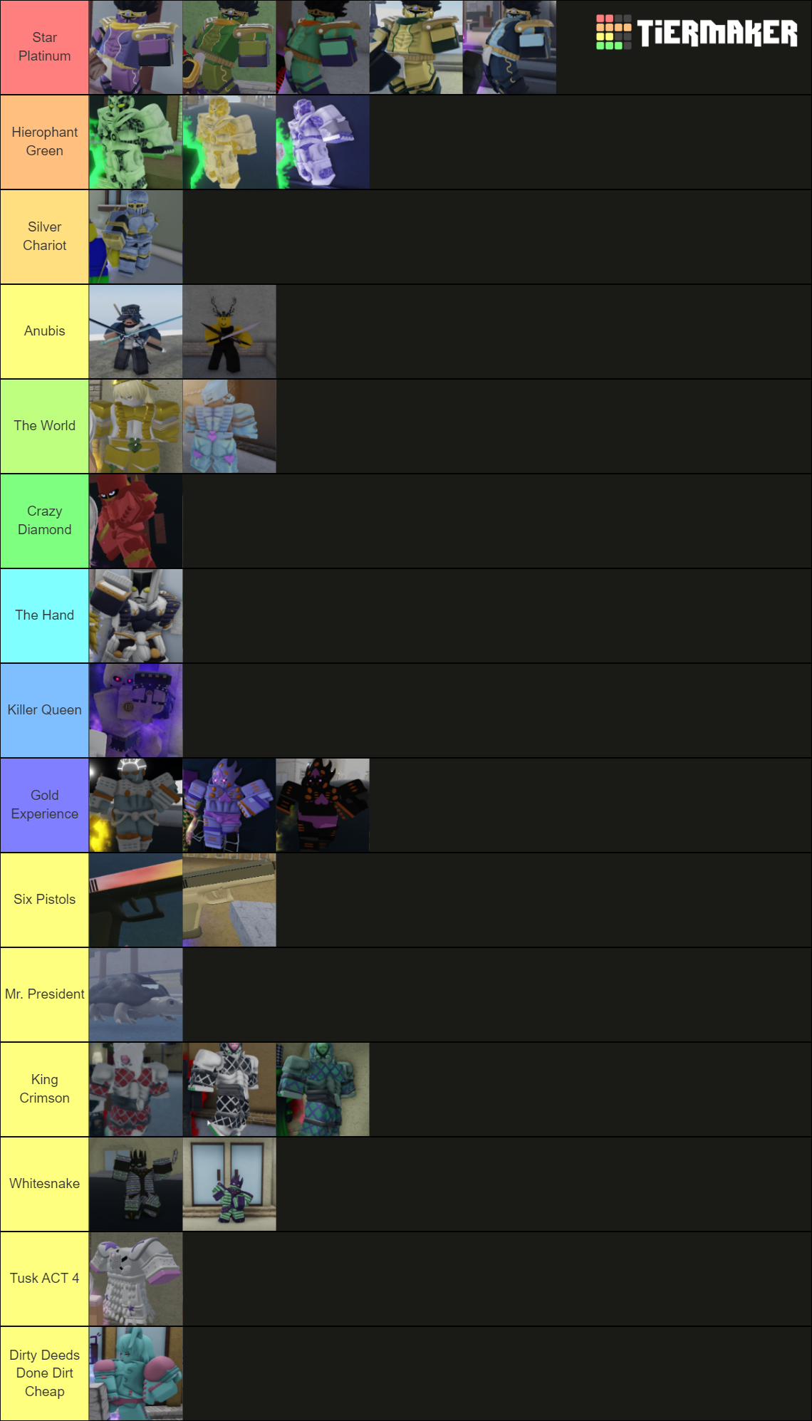 Roblox Tier List (Community Rankings) - TierMaker