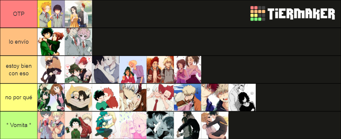 mha ships Tier List (Community Rankings) - TierMaker