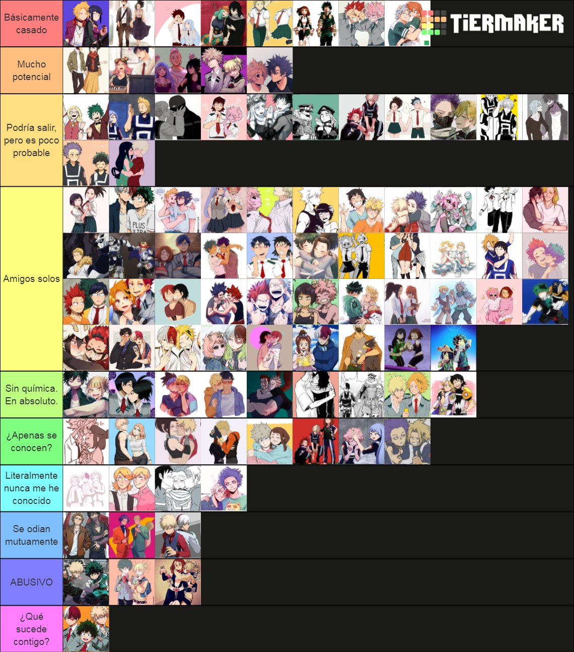 MHA Realistic Ship Tier Tier List (Community Rankings) - TierMaker