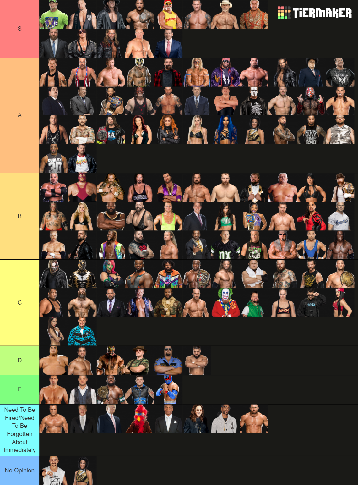 Ultimate WWE Tier List (Community Rankings) - TierMaker