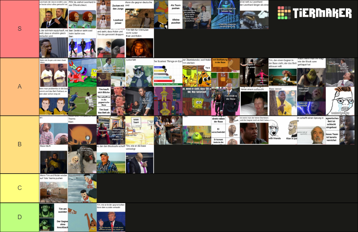 HuR3nS0hN Memes Tier List (Community Rankings) - TierMaker