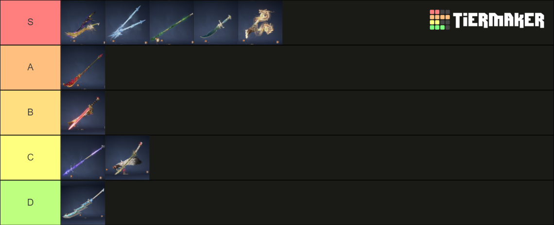 NARAKA WEAPON NEW 2023 Tier List (Community Rankings) - TierMaker