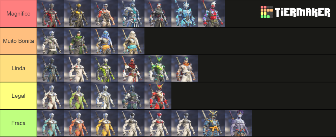 Genji Skins OW2 Tier List (Community Rankings) - TierMaker