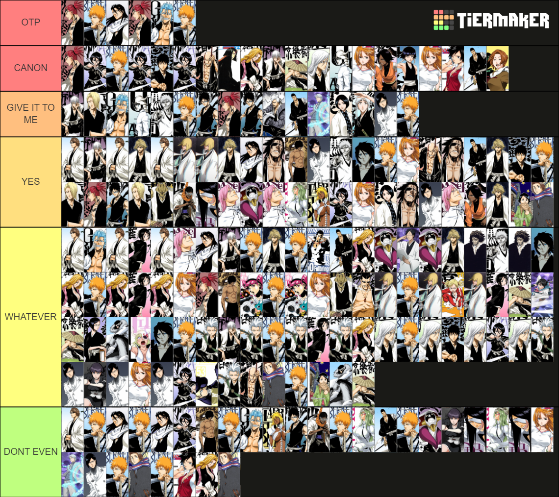 Even MORE Bleach ships Tier List (Community Rankings) - TierMaker