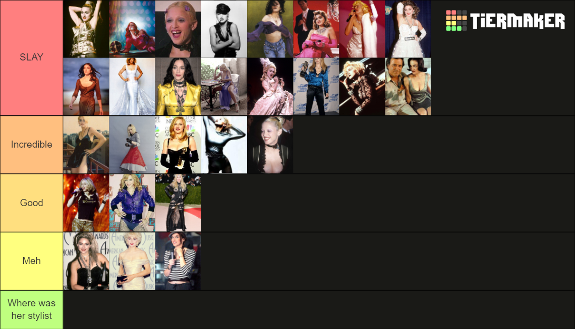 Madonna's Looks Tier List (Community Rankings) - TierMaker