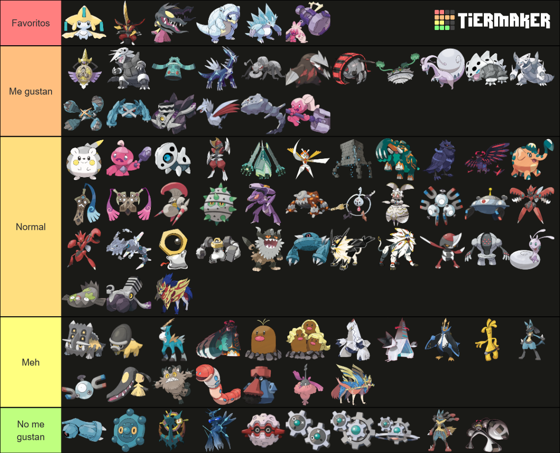 Pokémon de Tipo Acero Tier List (Community Rankings) - TierMaker
