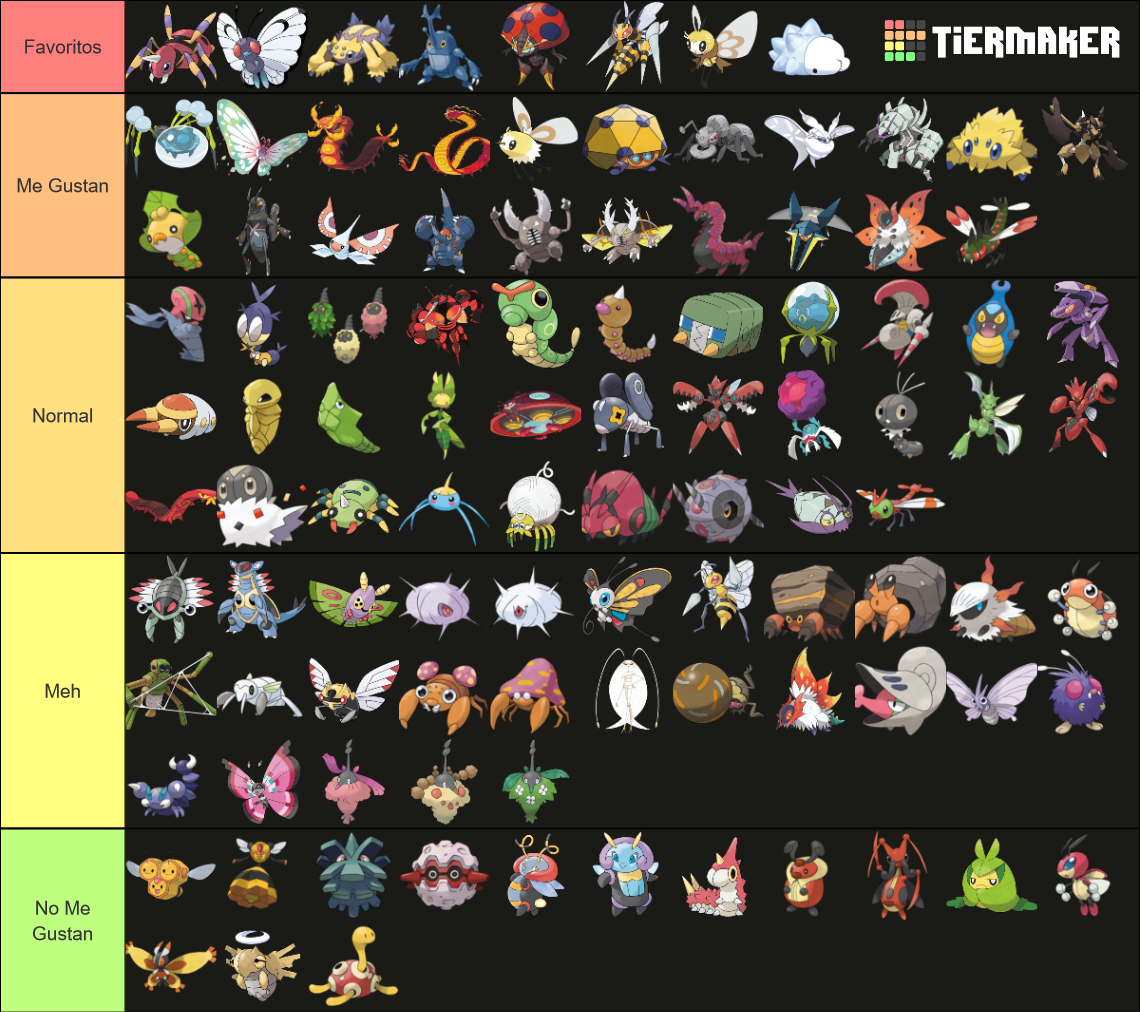 Pokémon de Tipo Bicho Tier List (Community Rankings) - TierMaker