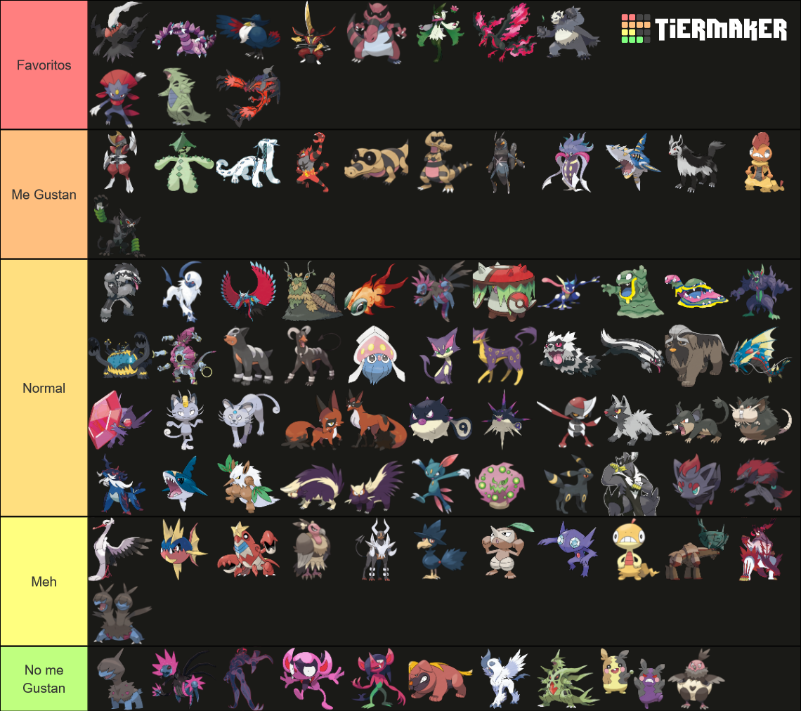Pokémon Siniestro Tier List (Community Rankings) - TierMaker