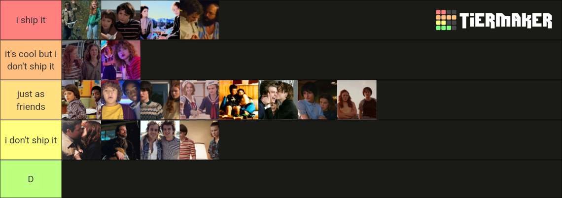 stranger things ships Tier List (Community Rankings) - TierMaker