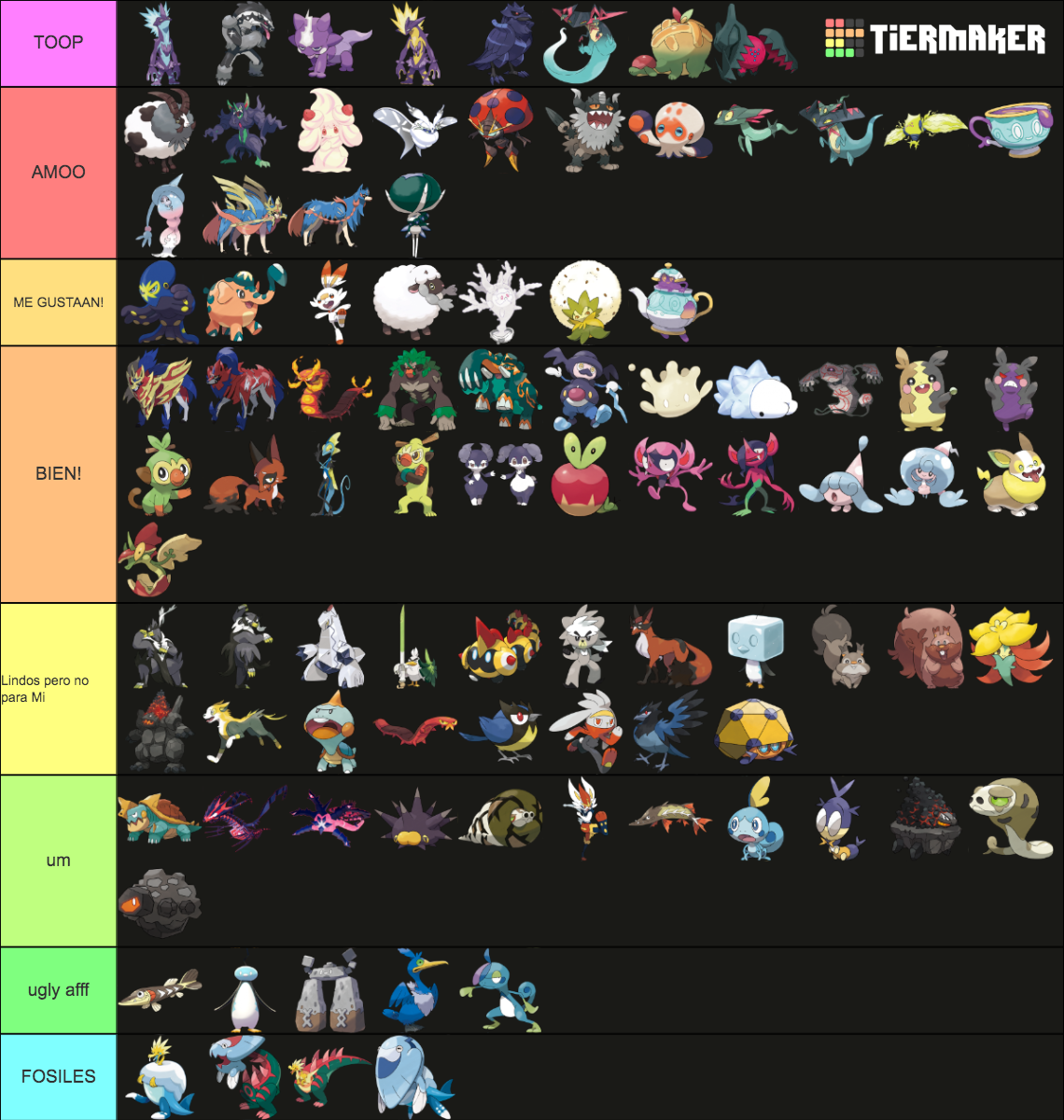 Galar Pokémon (Including DLC) Tier List (Community Rankings) - TierMaker