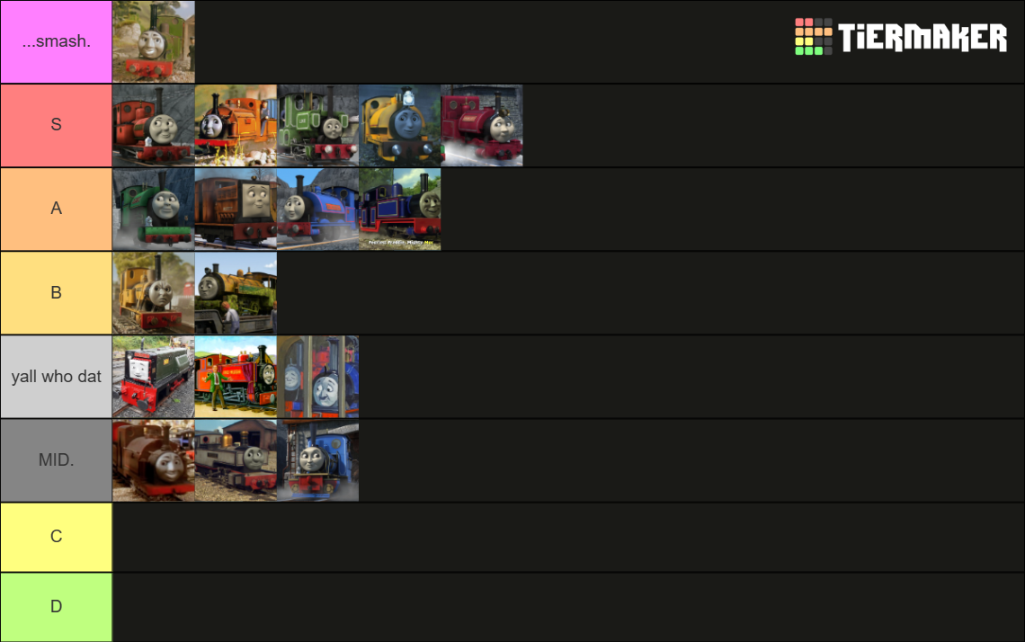 Thomas narrow gauge engines Tier List (Community Rankings) - TierMaker